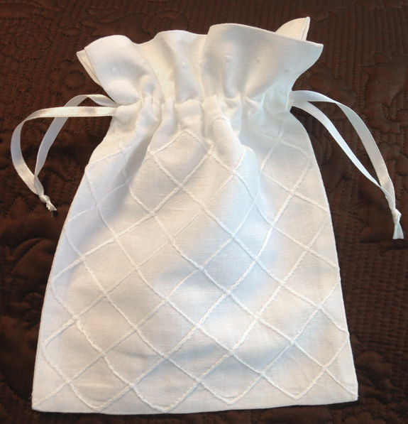Simply Wonderful Things Pintucked Linen/Cotton Sachet/Gift Bag