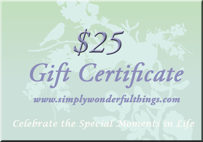 Simply Wonderful Things On-Line $25 Gift Certificate