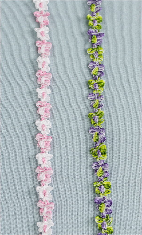 Simply Wonderful Things Gingham Flowers Rococo Ribbon, 2 colors